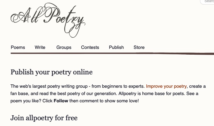 AllPoetry is the largest website for poetry in the world, despite the ...